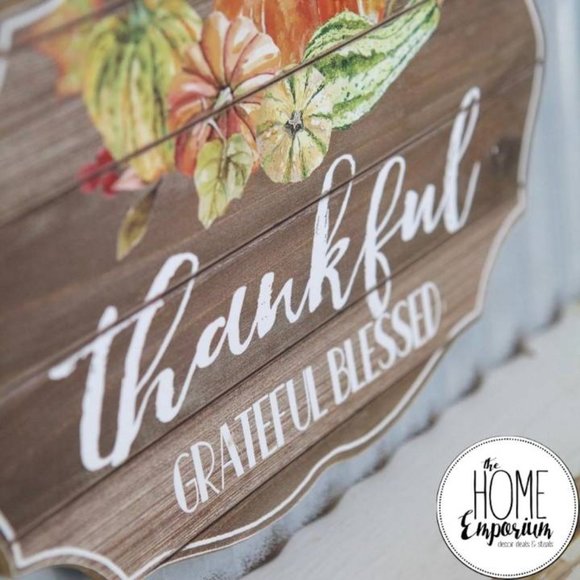 The Home Emporium | Accents | Fall Thankful Grateful Blessed Sign ...